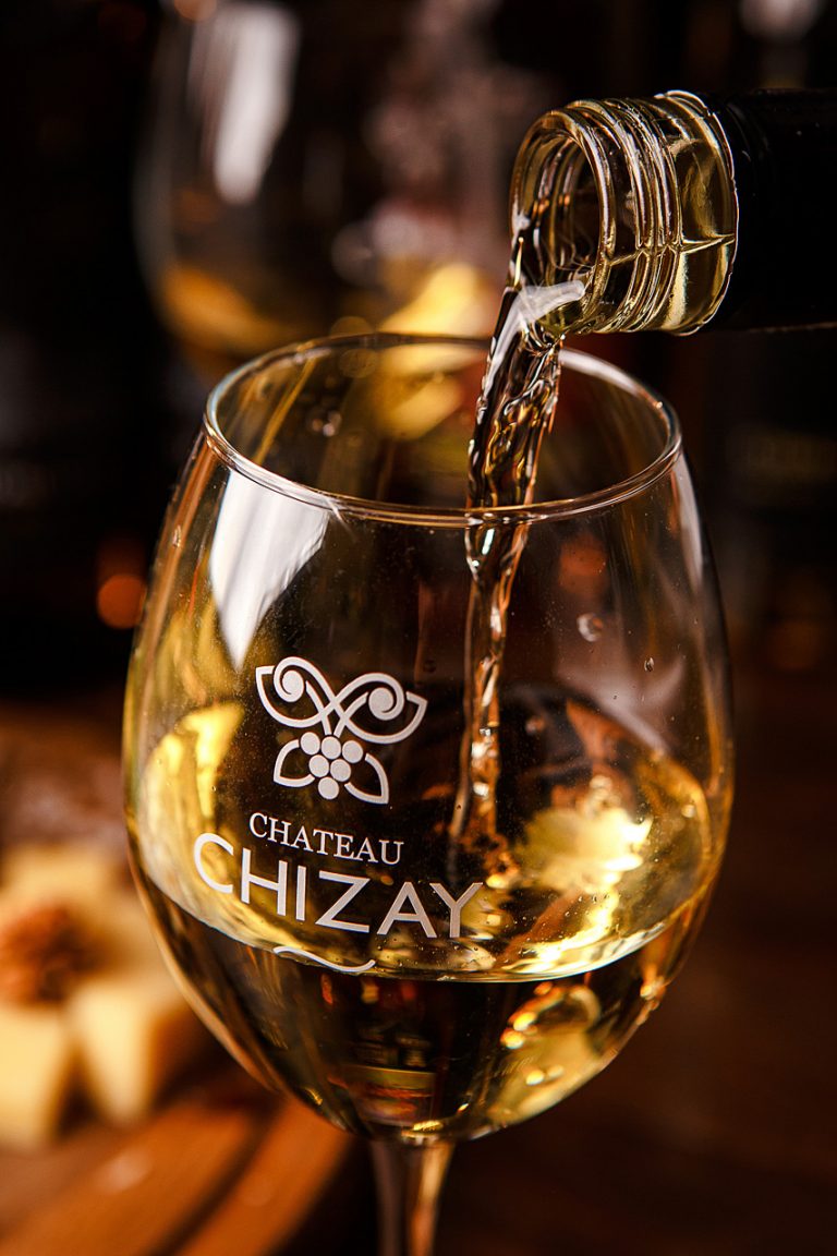 Traminer delicious sweet white wine from famous Chateau Chizay